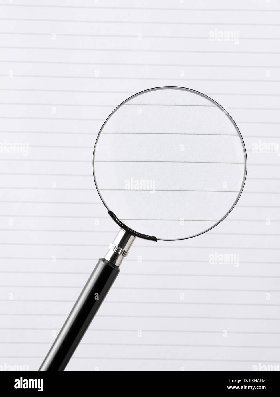 Magnifying Glass with Lined Paper Stock Photo - Alamy