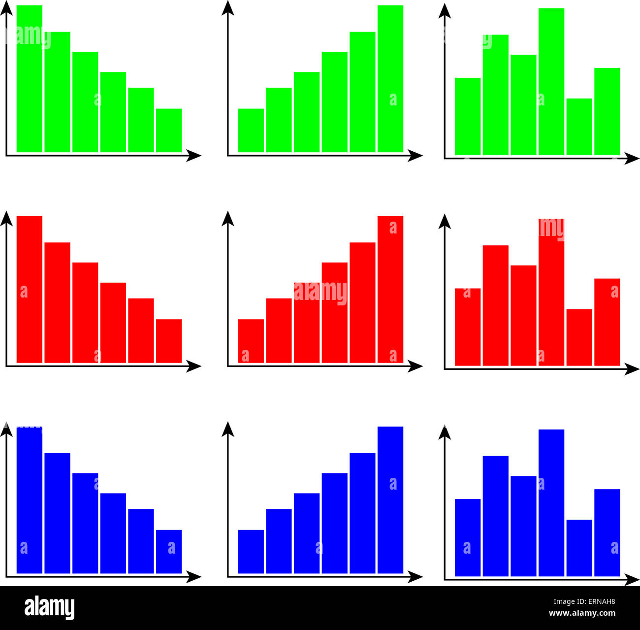 Set of diagram color flat. Graph and chart, color presentation ...