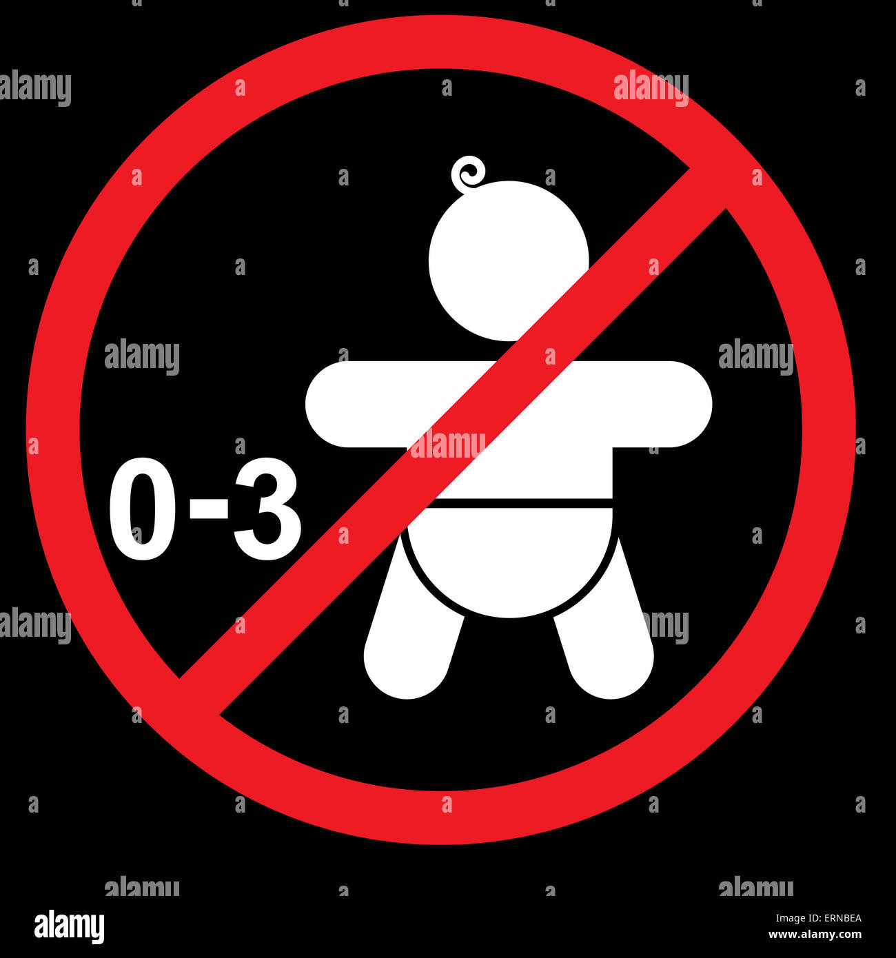 Prohibited from using children under three years icon Stock Photo - Alamy