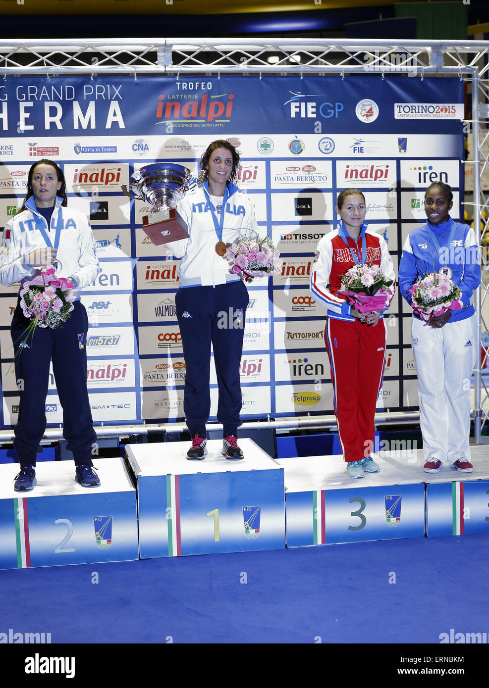 Fencing Grand Prix - Men and women's foil in Turin - Trophy cermony ...