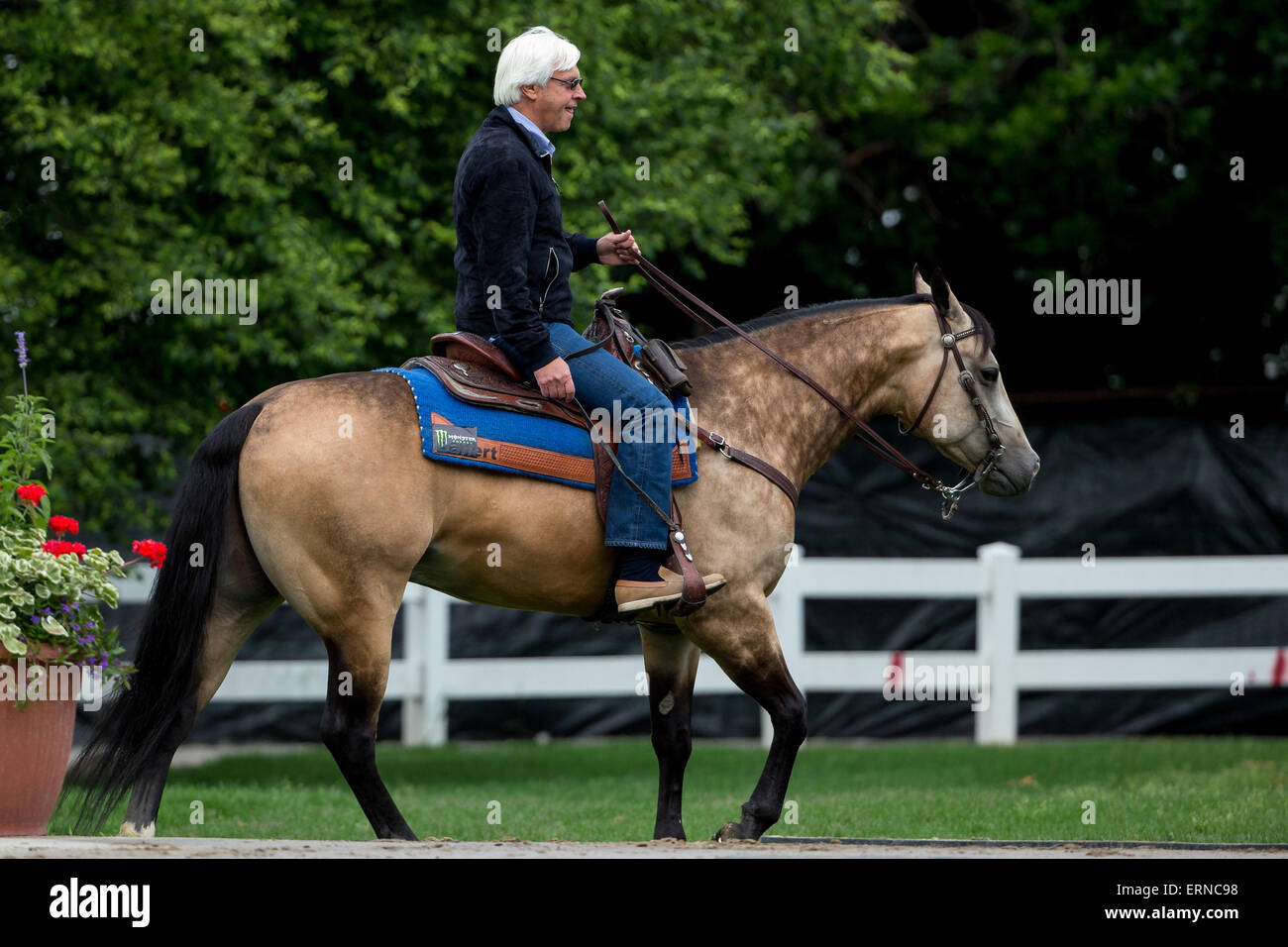 New York, NY, USA. 5th June, 2015. JUNE 5, 2015: Trainer Bob Baffert ...