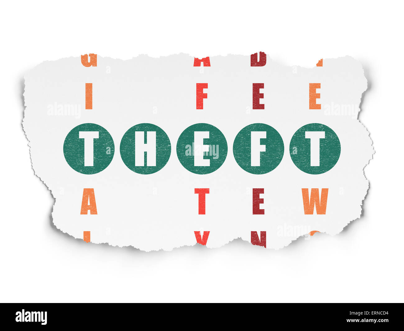 Security concept: word Theft in solving Crossword Puzzle Stock Photo ...