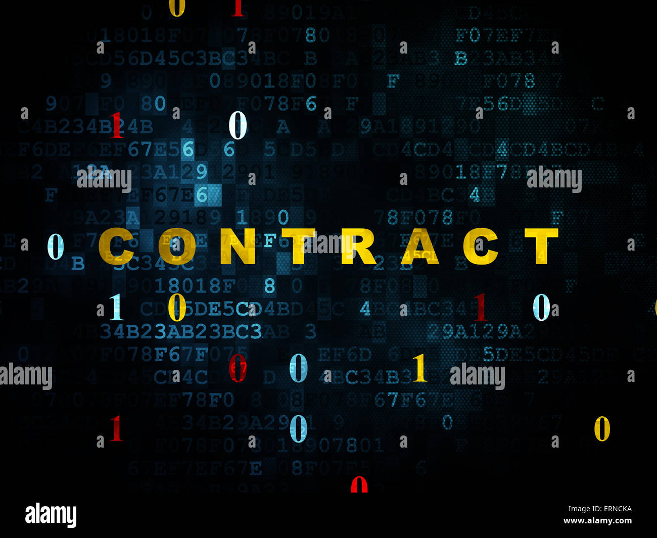 Finance concept: Contract on Digital background Stock Photo - Alamy