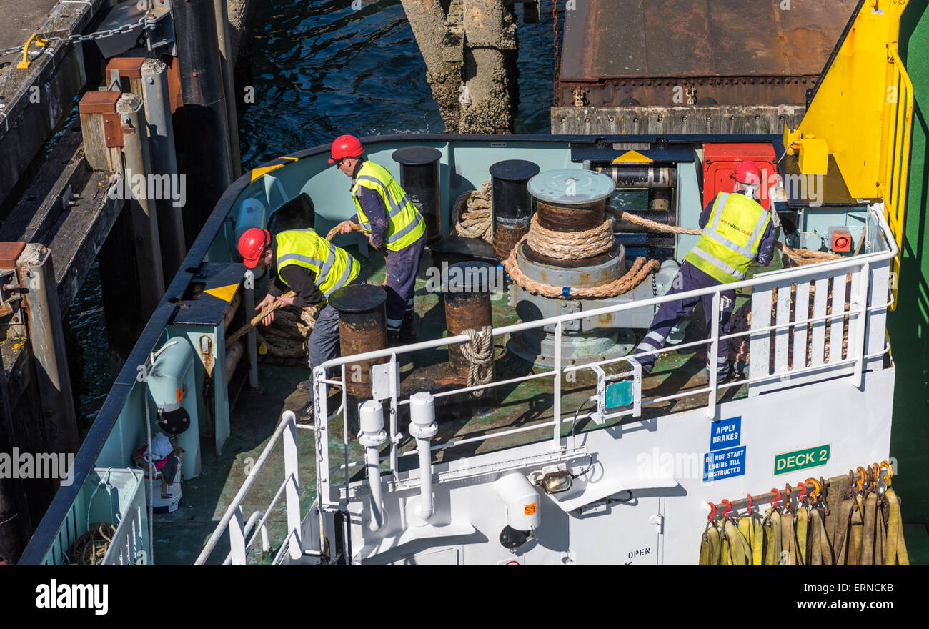 The Calmac ferry casting off at Uig on Skye Stock Photo - Alamy