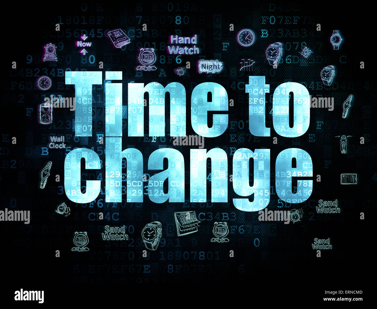 Timeline concept: Time to Change on Digital background Stock Photo - Alamy
