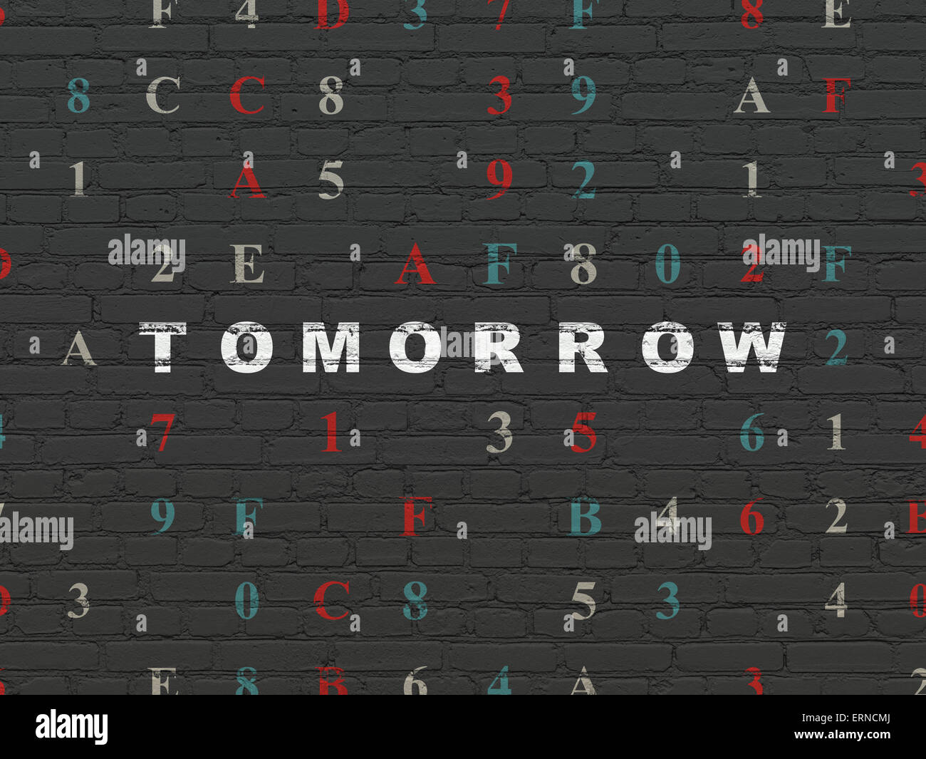 Timeline concept: Tomorrow on wall background Stock Photo - Alamy