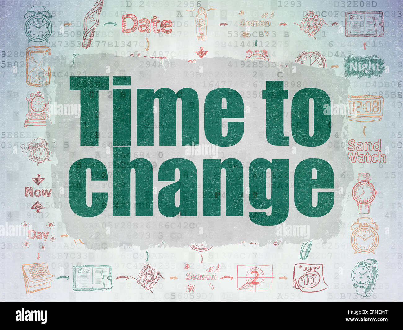 Time concept: Time to Change on Digital Paper background Stock Photo ...