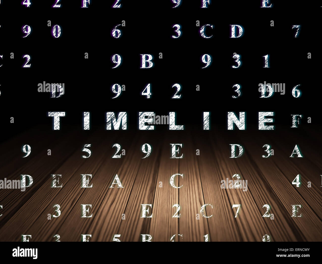 Timeline concept: Timeline in grunge dark room Stock Photo - Alamy