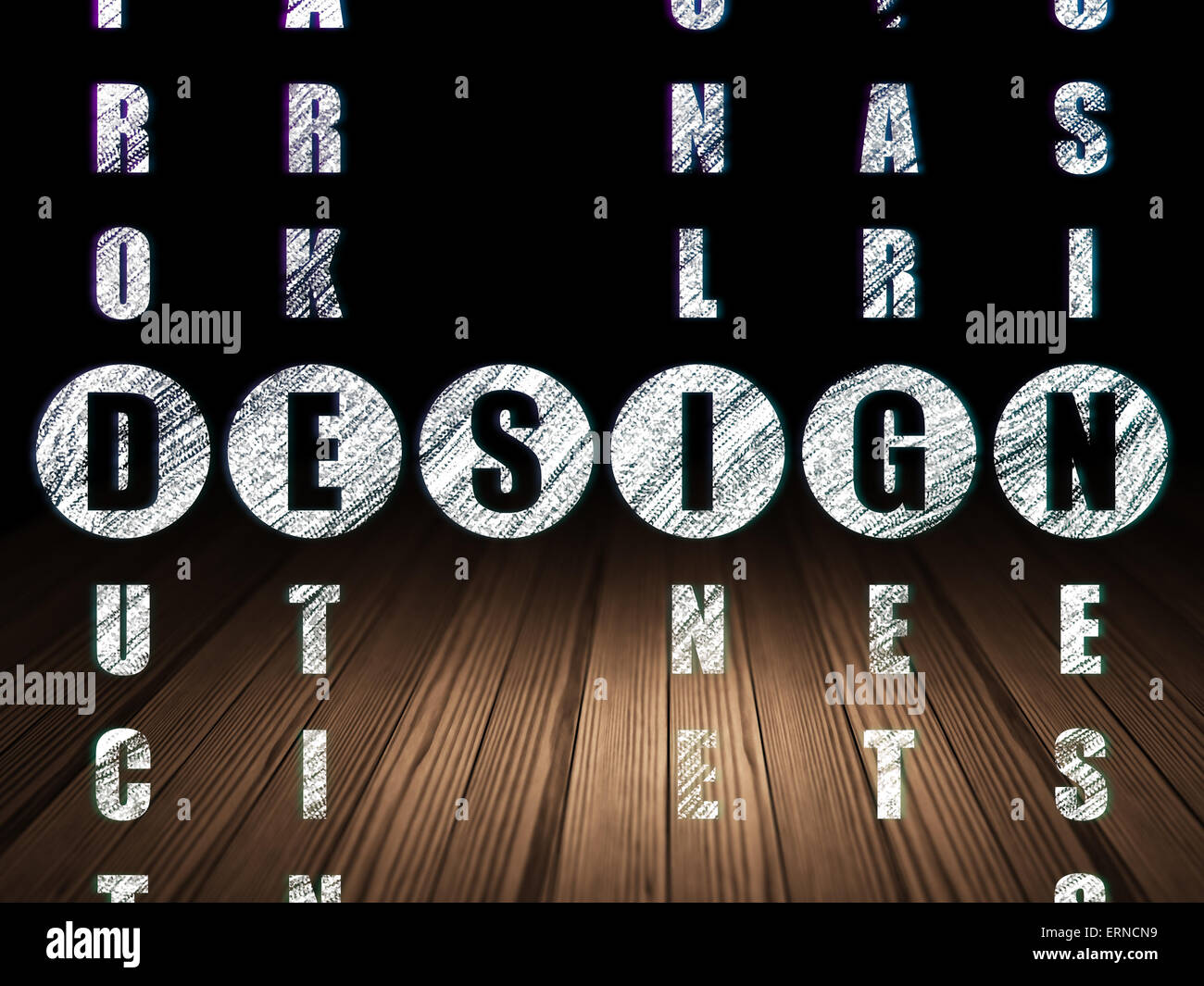 Marketing concept: word Design in solving Crossword Puzzle Stock Photo ...