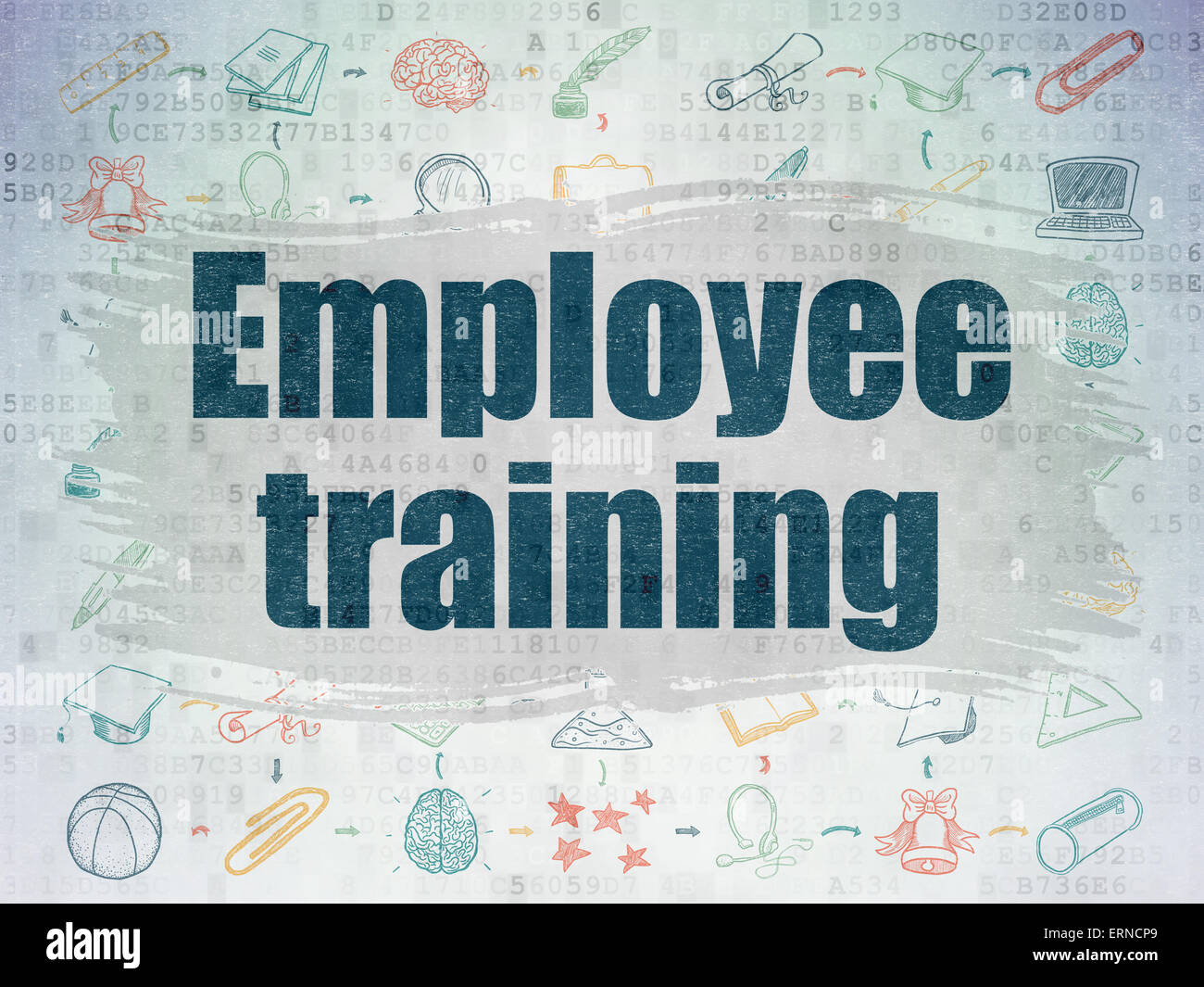 Education concept: Employee Training on Digital Paper background Stock ...