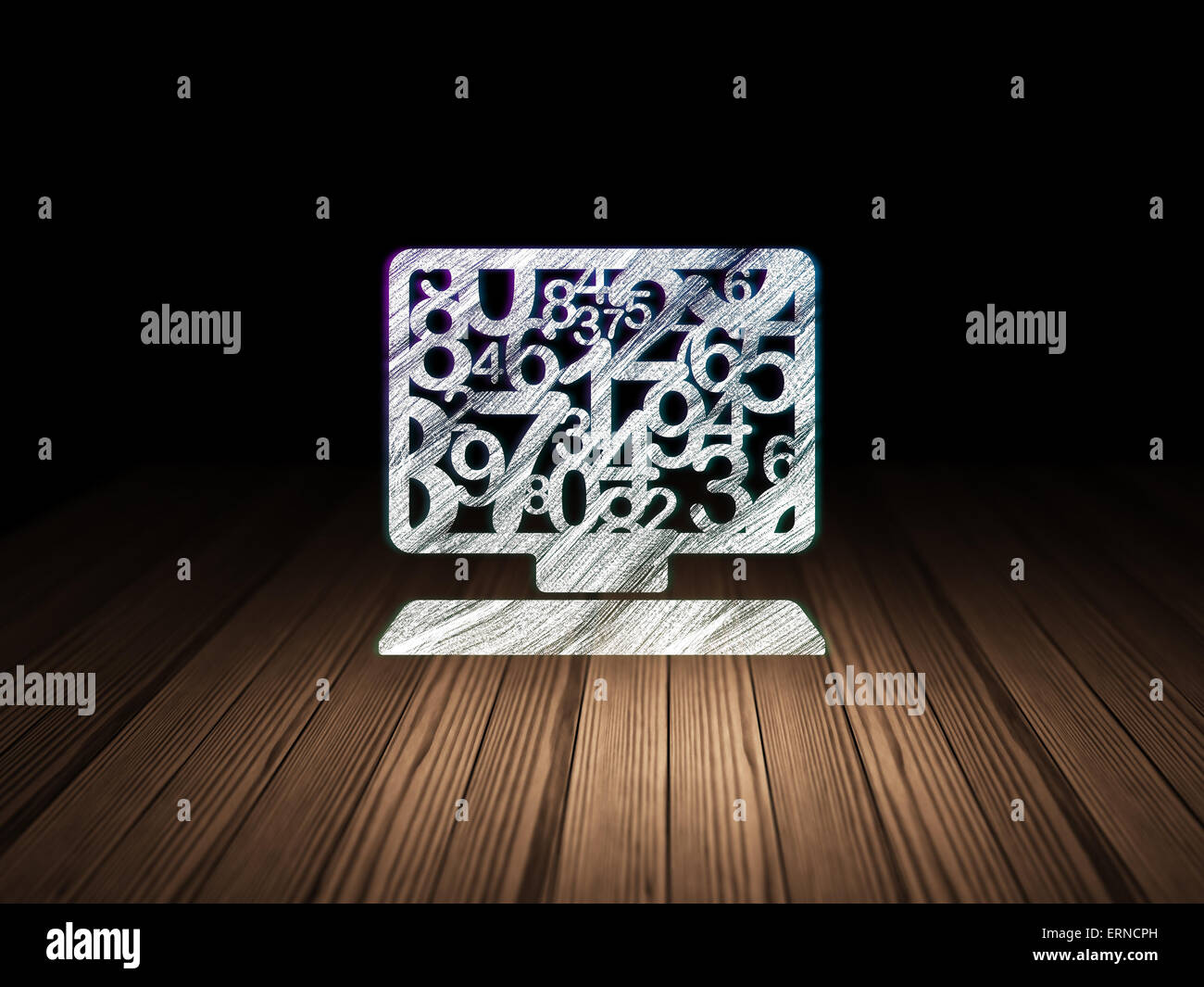 Learning concept: Computer Pc in grunge dark room Stock Photo - Alamy