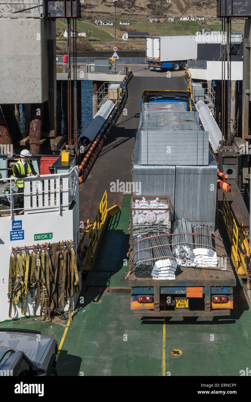 Calmac ferry loading at Uig on Skye Stock Photo - Alamy