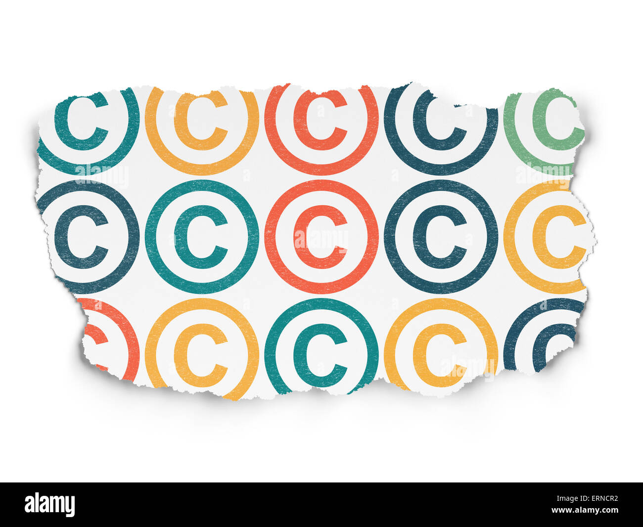 Law concept: Copyright icons on Torn Paper background Stock Photo - Alamy