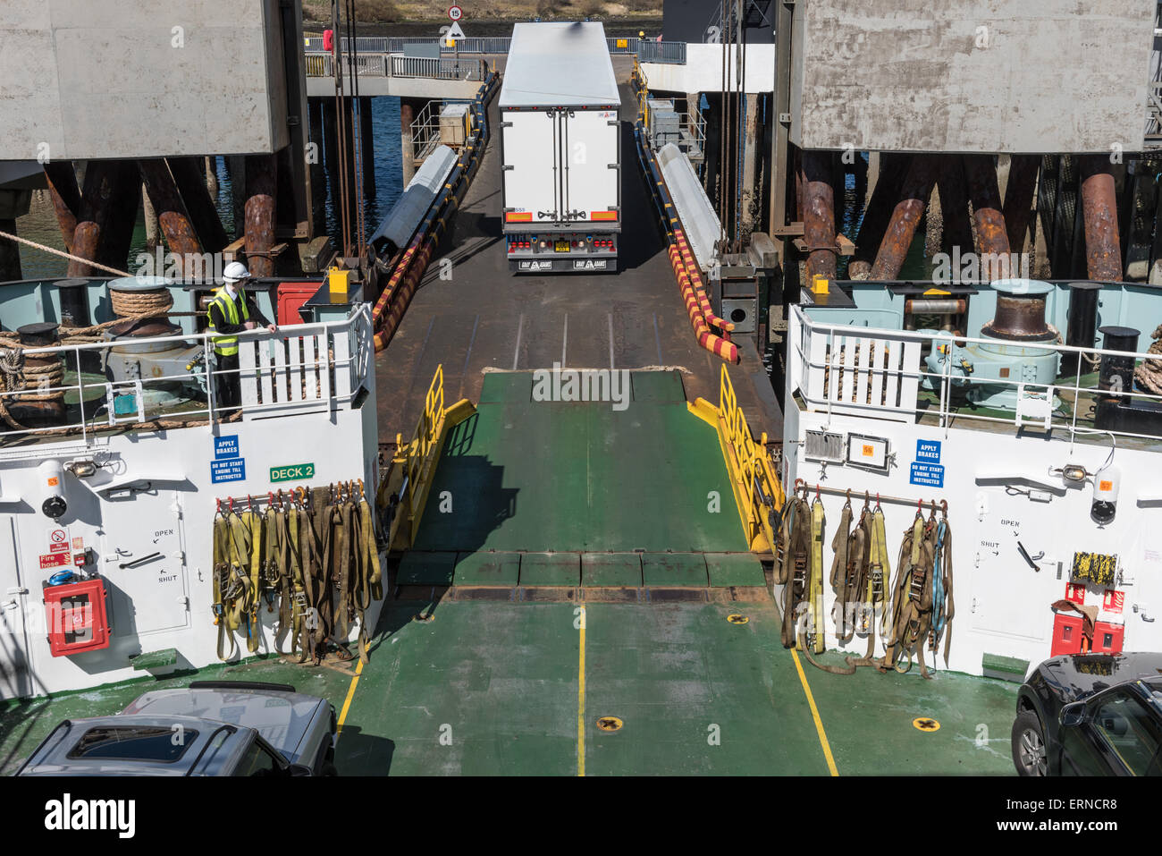 Calmac ferry loading at Uig on Skye Stock Photo - Alamy
