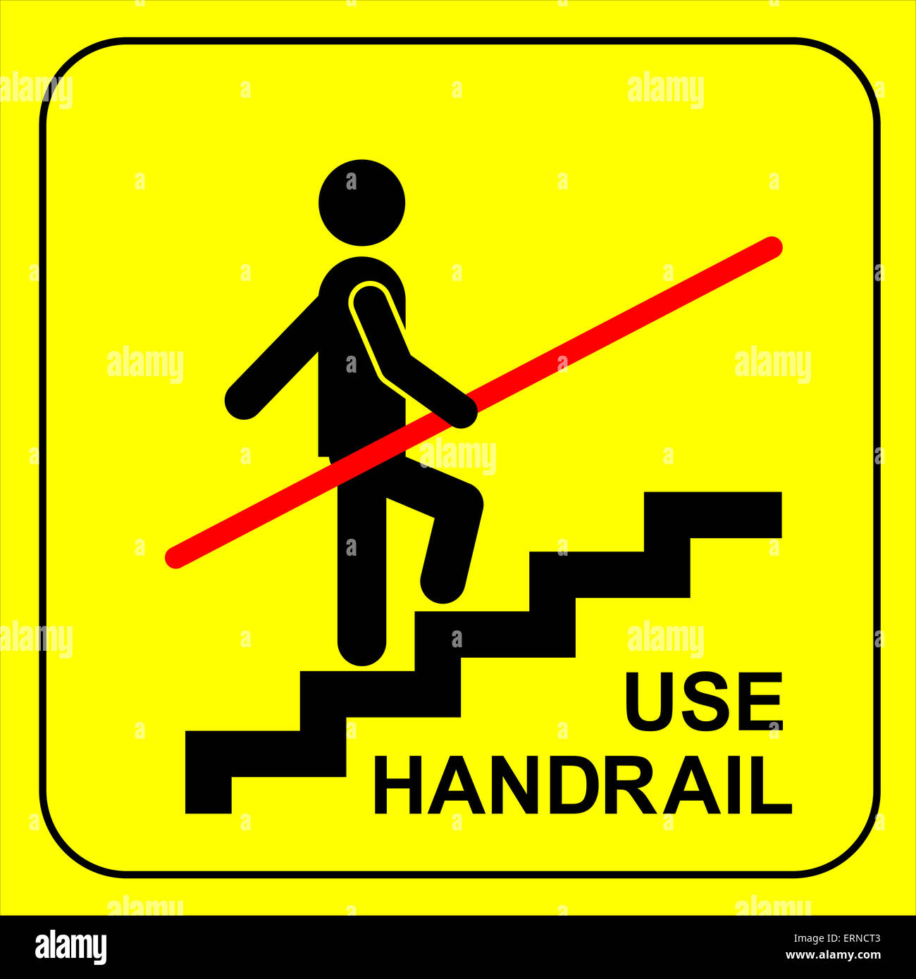 Hold handrail sign stairs hi-res stock photography and images - Alamy