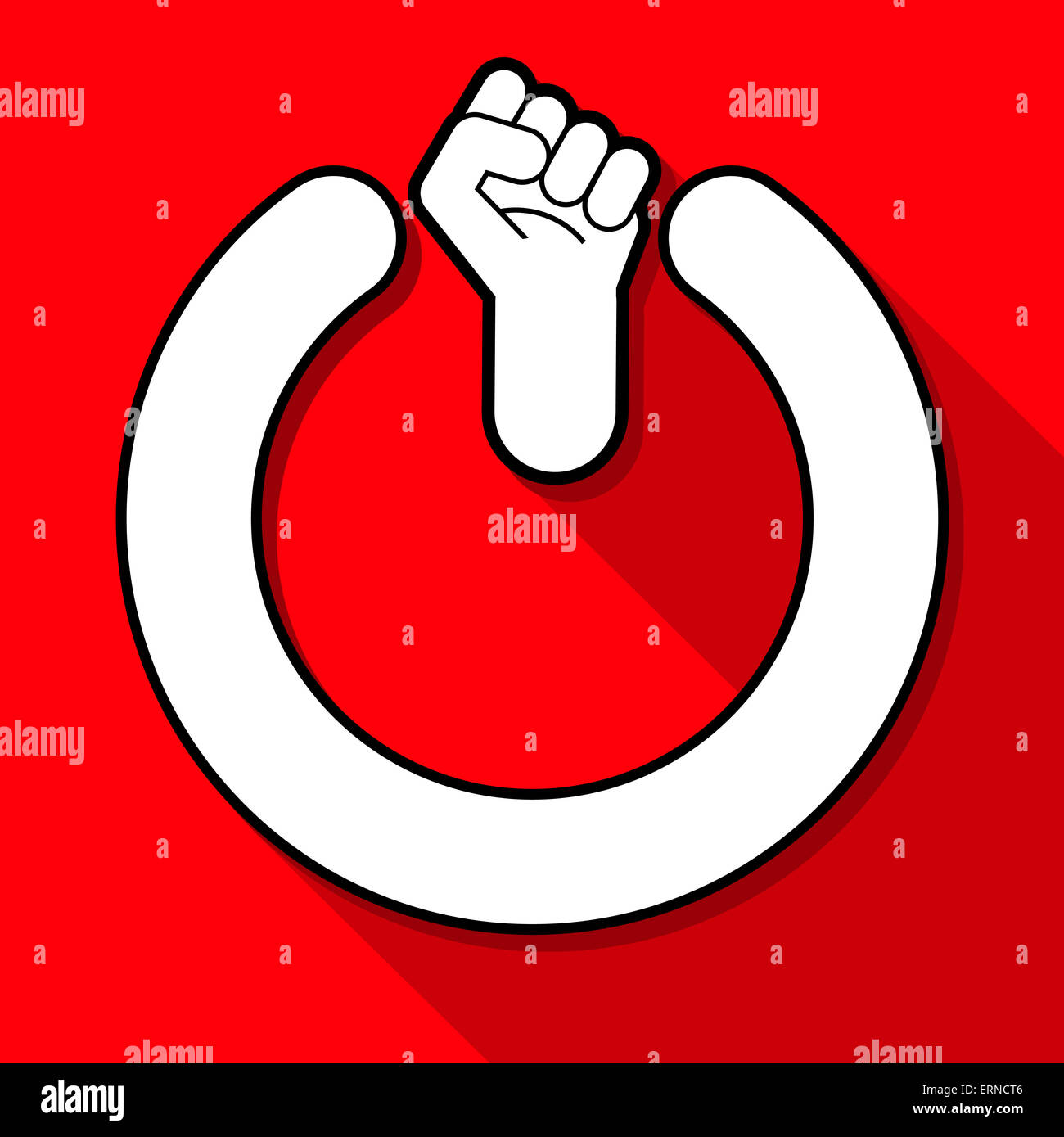 Power fist button Stock Photo - Alamy