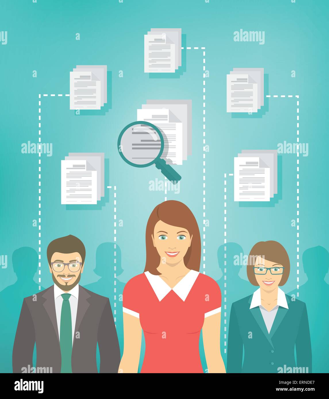 Modern vector flat conceptual illustration of human resources ...