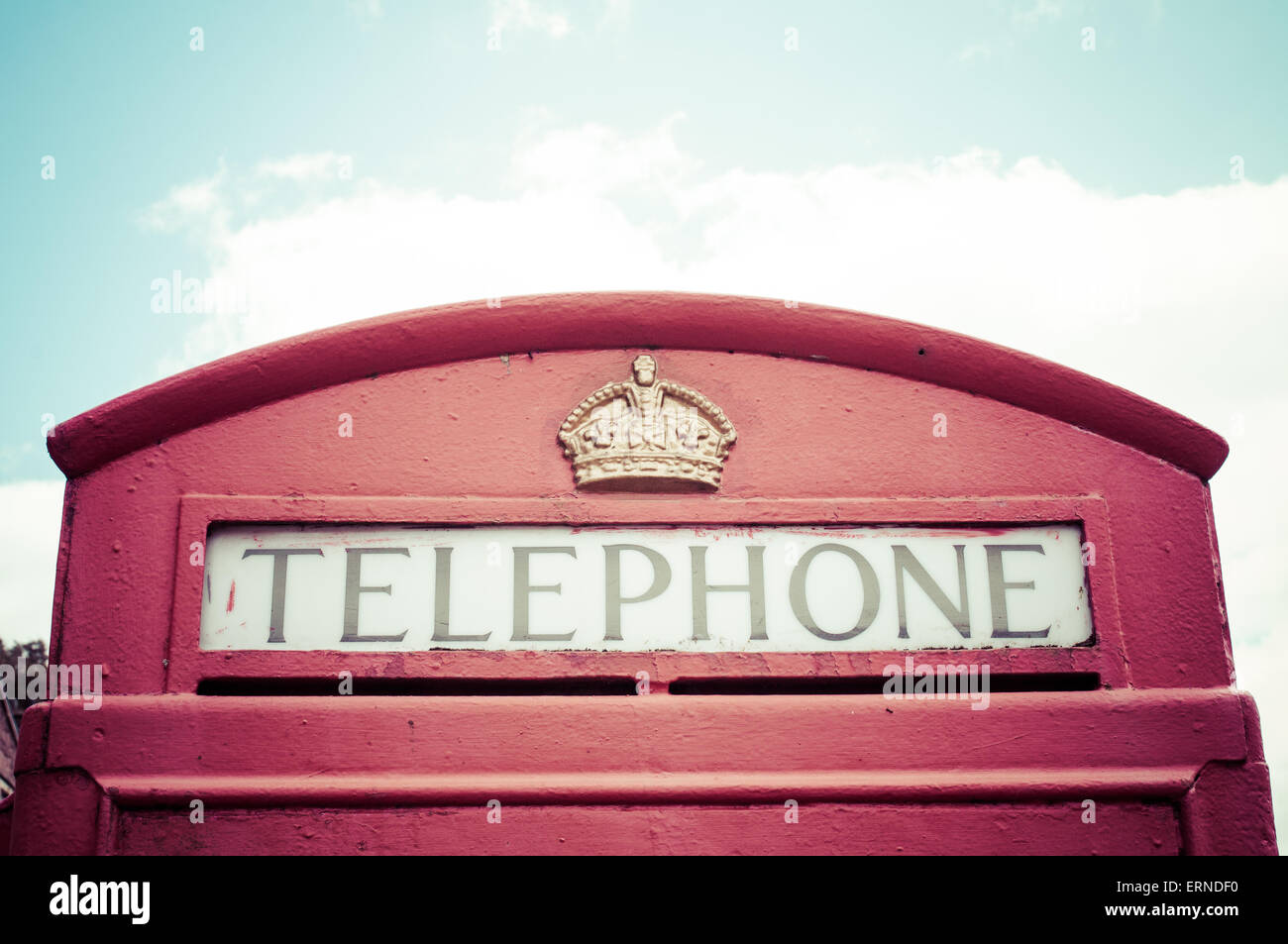 Iconic British red telephone box with filter effect applied Stock Photo ...