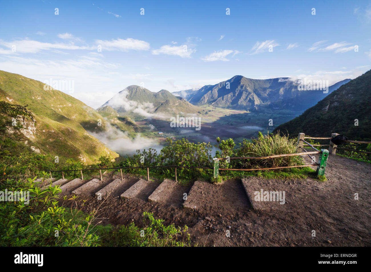 Fields in the crater of Pululagua Volcano, Pichincha, Ecuador Stock ...