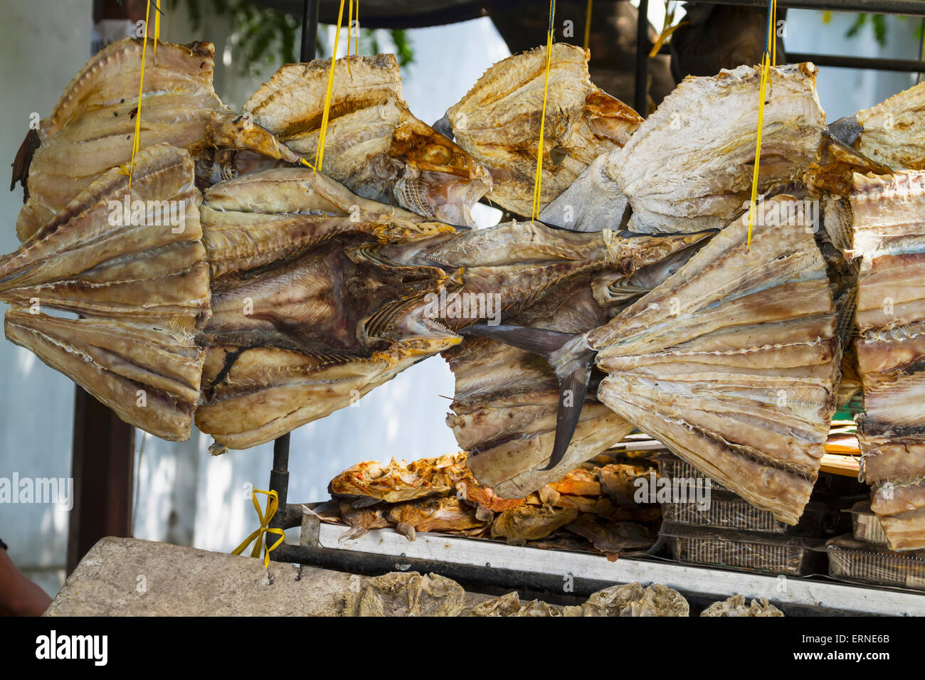 Dried fish for sale, Makassar (Ujung Pandang), South Sulawesi ...
