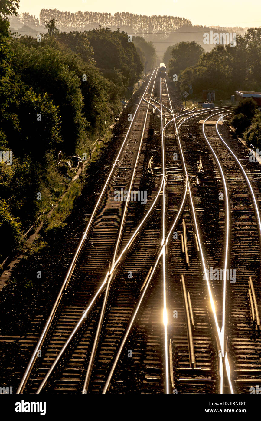 Morning train tracks Bathampton junction Somerset UK Stock Photo - Alamy