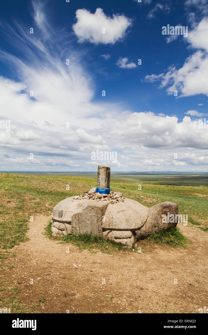 Stone Turtle border marker of Ancient Karakorum, Kharkhorin ...