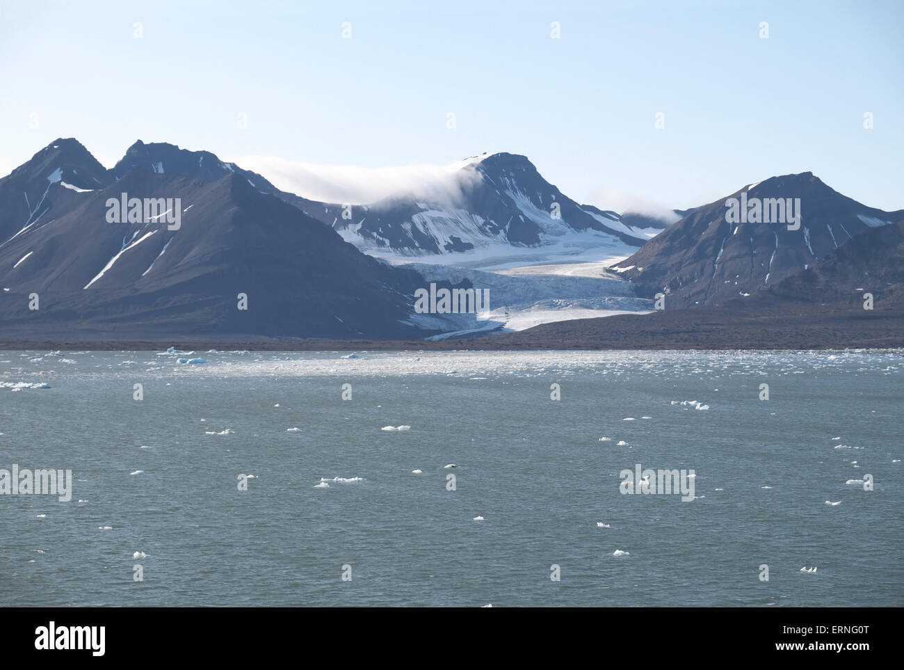 Mountain scenery adjacent to Burgerbukta, Hornsund, Spitzbergen ...