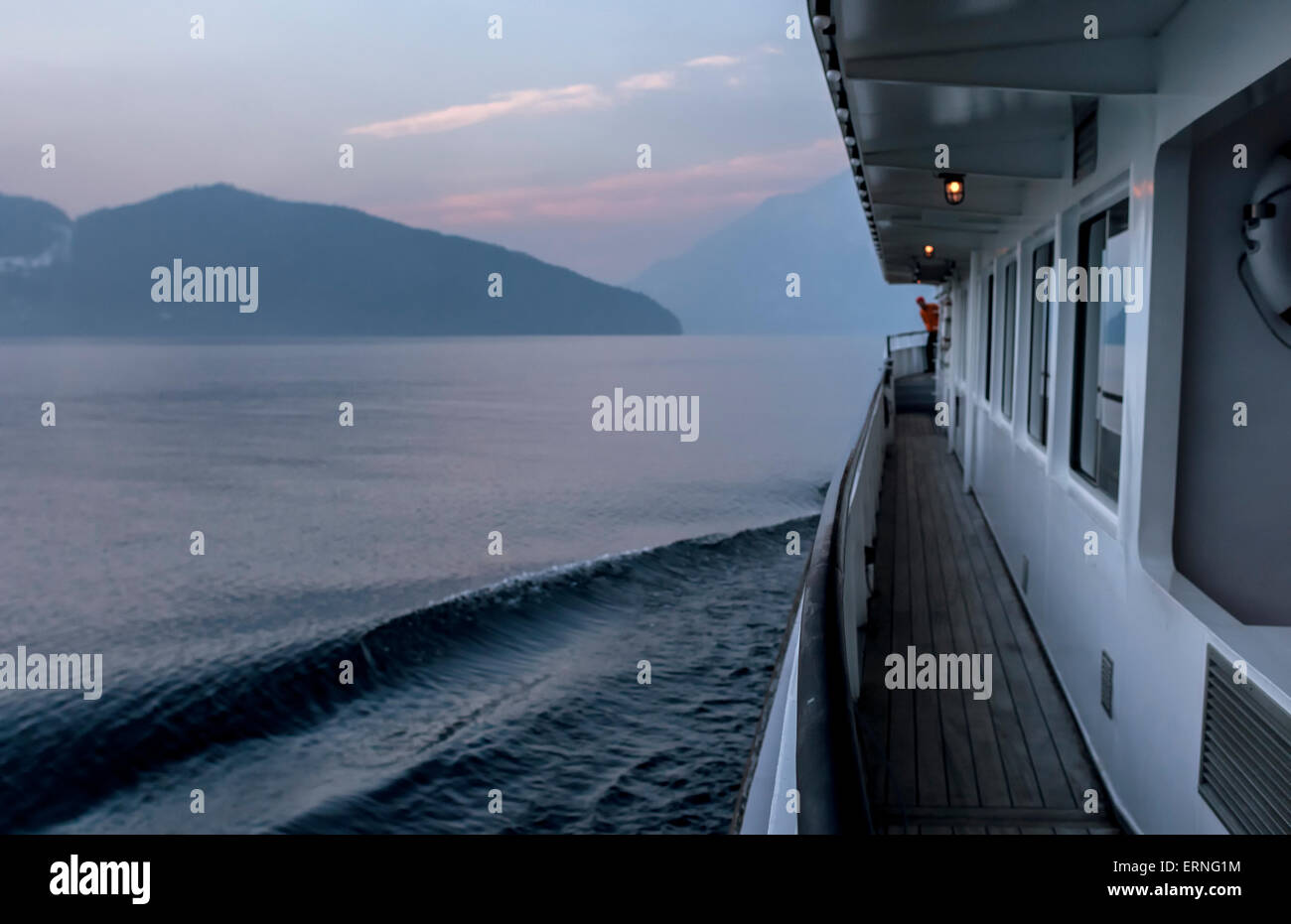 Exploring the lake by boat Stock Photo - Alamy