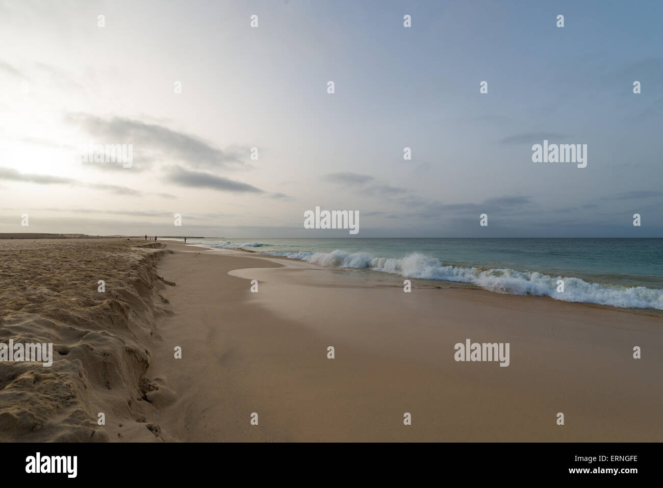 Evening view of the beach with sand dunes formed by the waves Stock ...