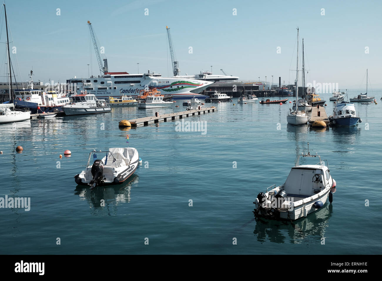 Condor ferries operating from St Peter port Guernsey Stock Photo - Alamy