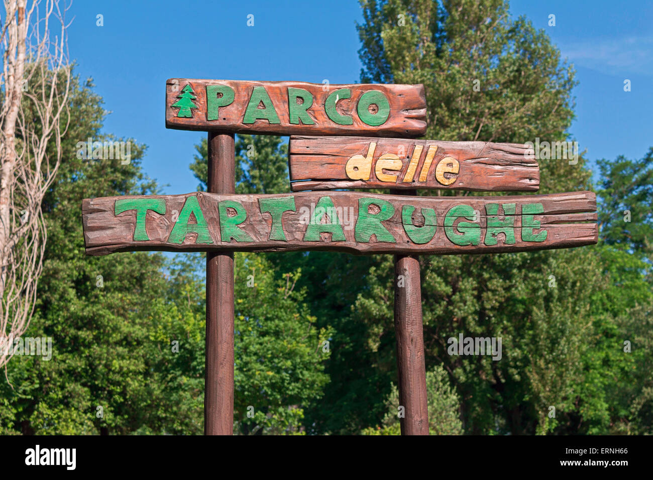 wooden signboard of park Stock Photo - Alamy