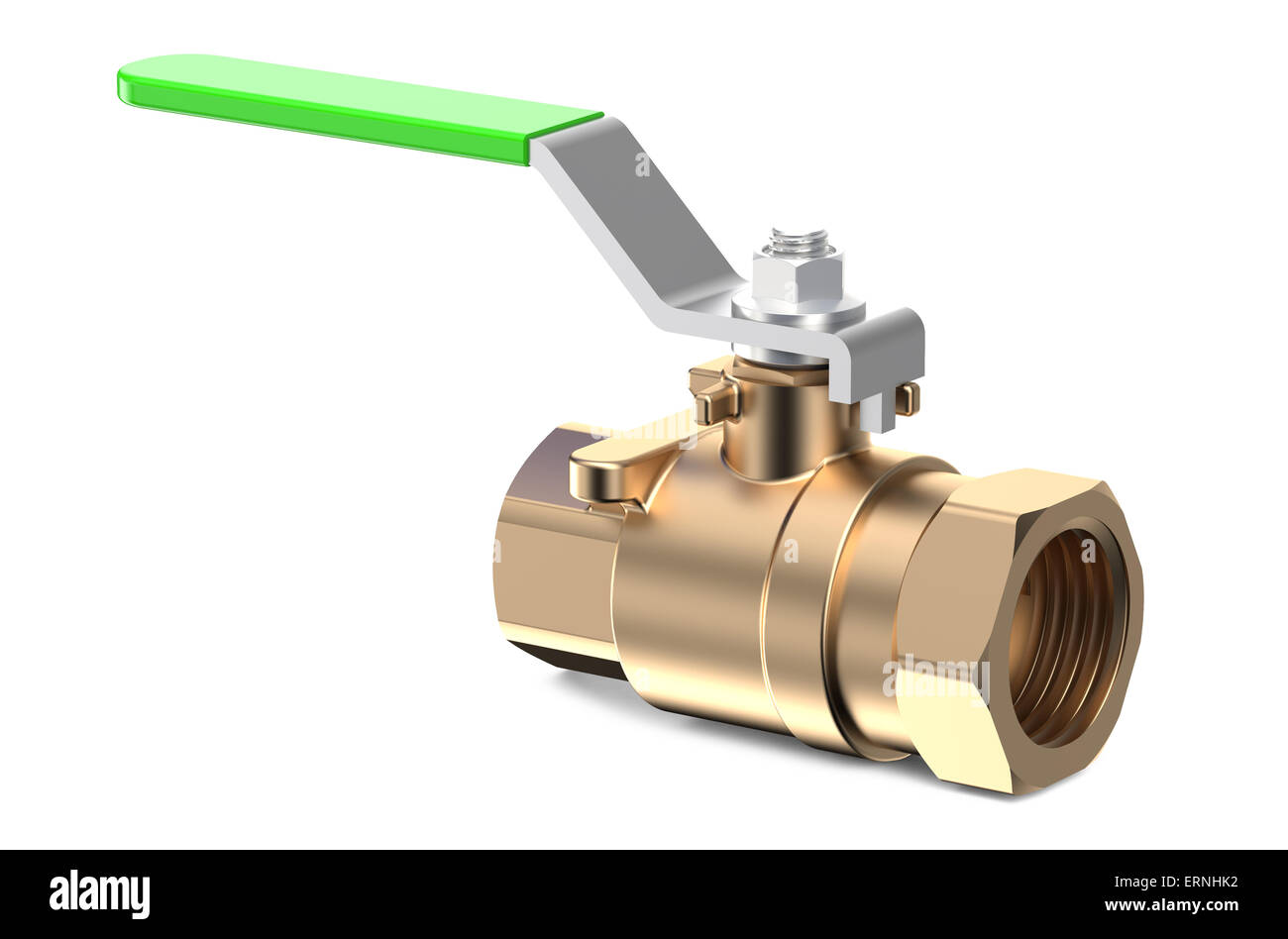 green ball valve isolated on white background Stock Photo - Alamy