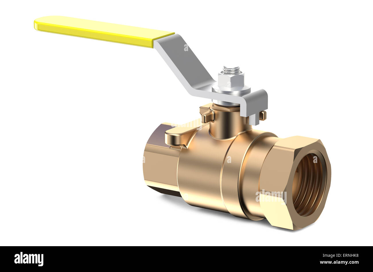 yellow ball valve isolated on white background Stock Photo - Alamy