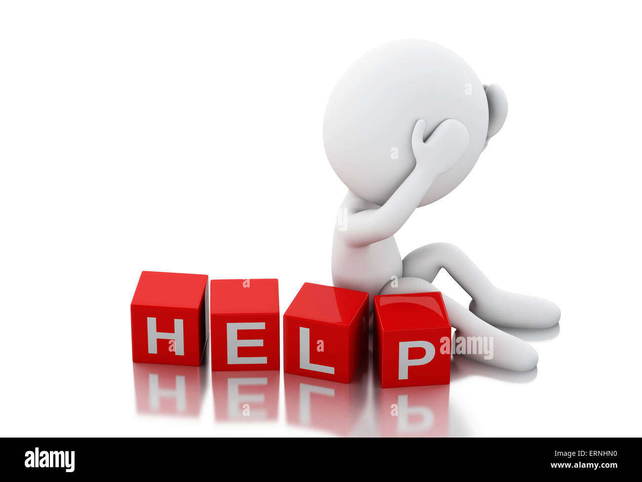 3d image. White people need help. Isolated white background Stock Photo ...