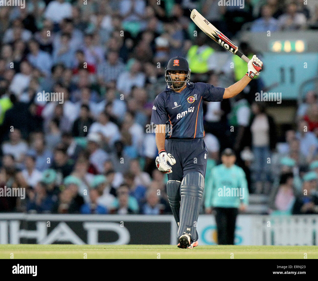 London, UK. 05th June, 2015. Ravi Bopara celebrates scoring 50 runs for ...