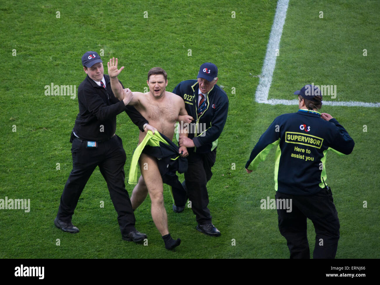 Streaker on football pitch hi-res stock photography and images - Alamy
