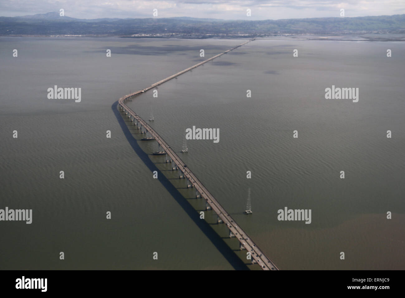 Aerial San Mateo Bridge rt 92 San Francisco California Stock Photo - Alamy