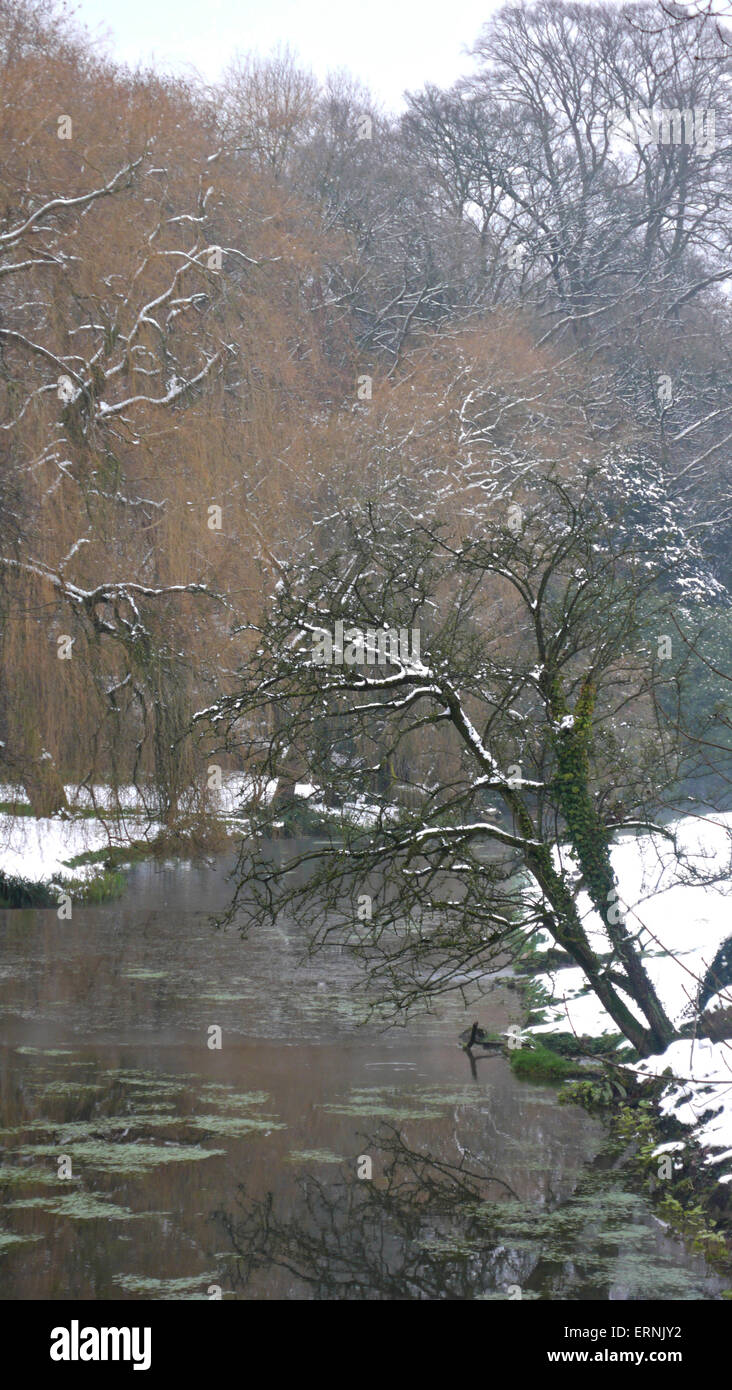 snowy scene in the english countryside Stock Photo - Alamy