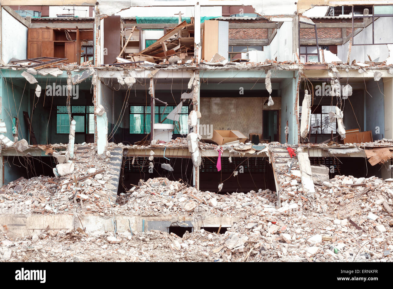 old building destroyed demolition construction concrete architecture ...