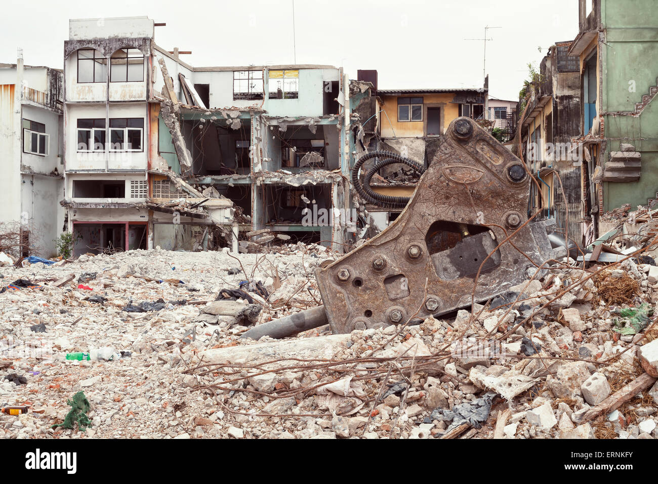 old building destroyed demolition construction concrete architecture ...