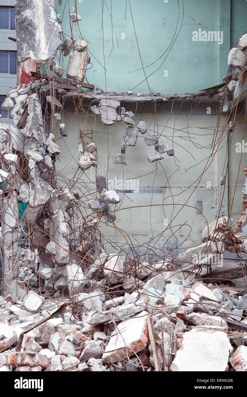 old building destroyed demolition construction concrete architecture ...