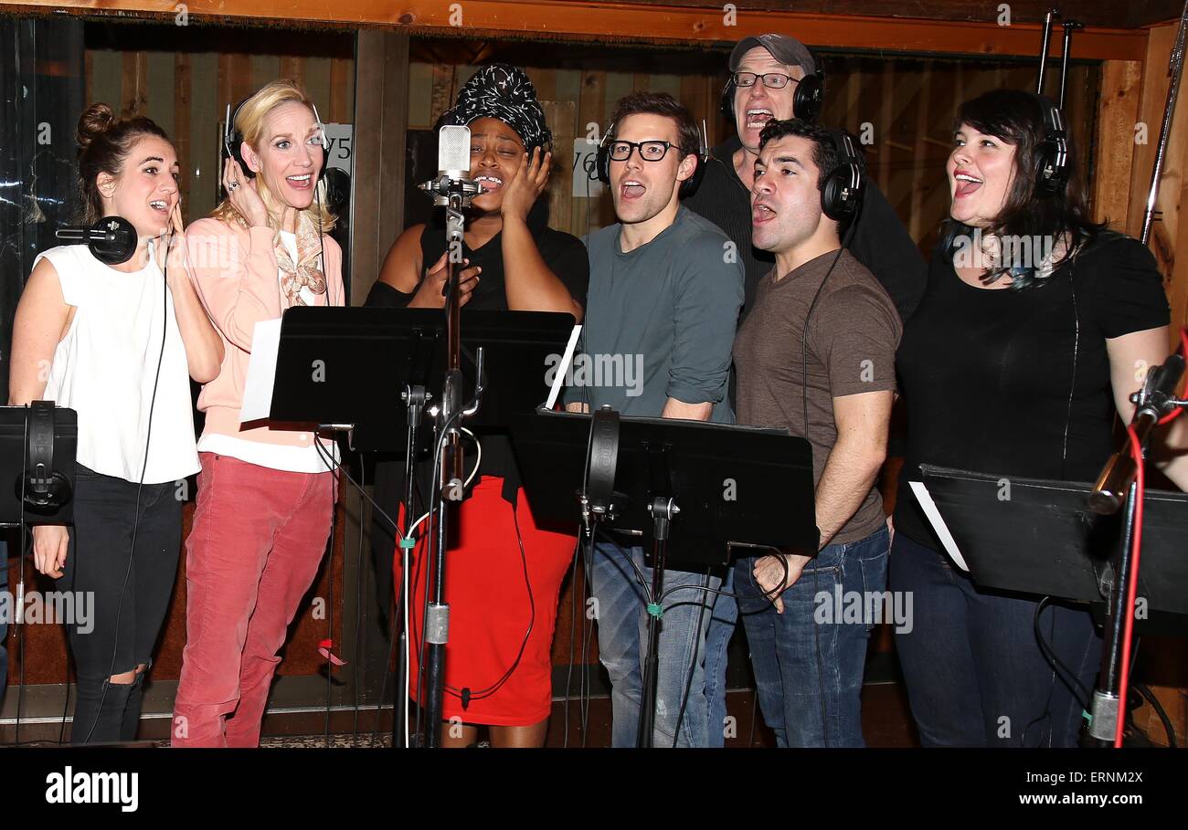 The recording session for the Broadway revival of Side Show, held at ...
