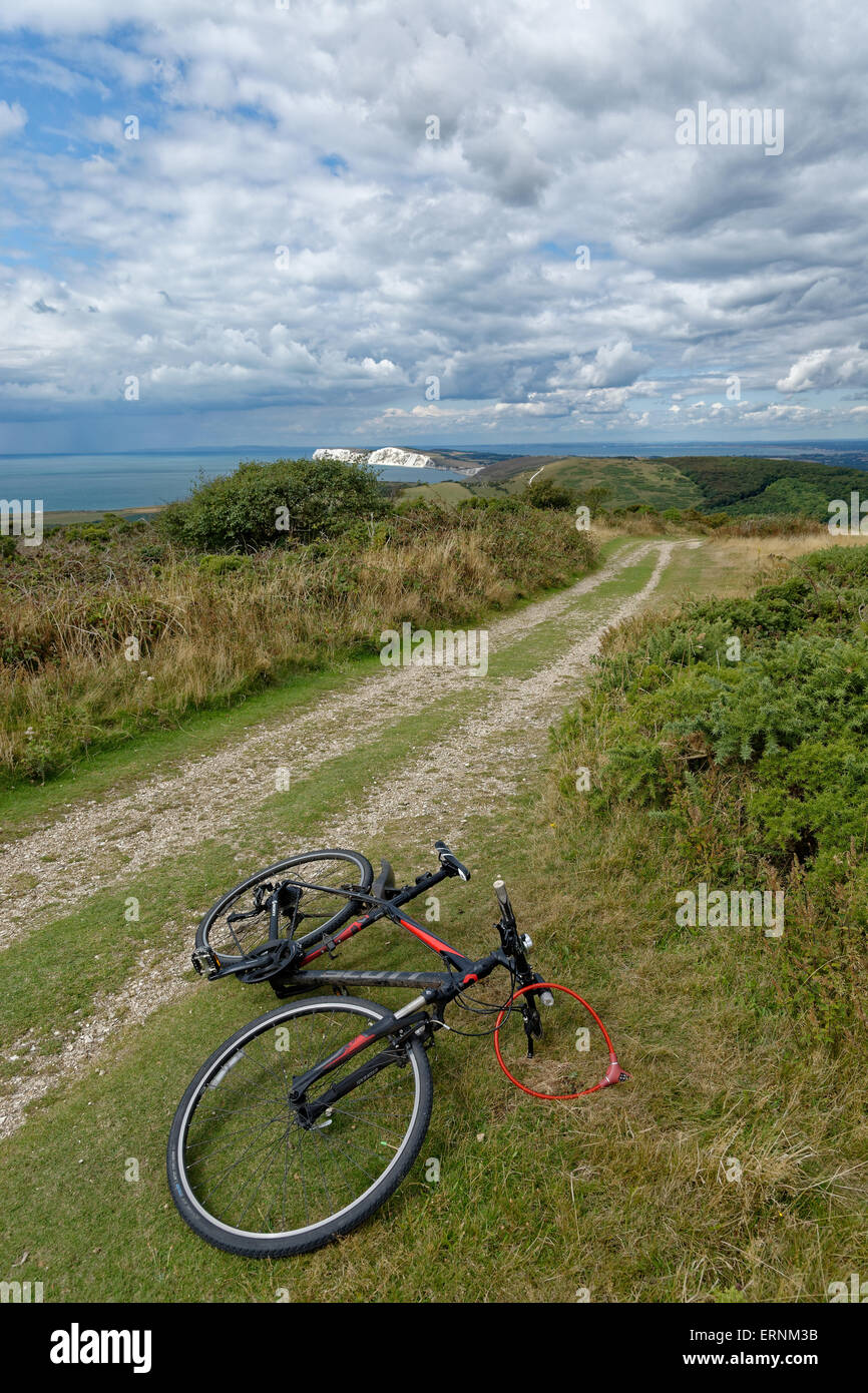 View Towards Freshwater Bay, Tennyson Trail, Mottistone Down, Isle of ...