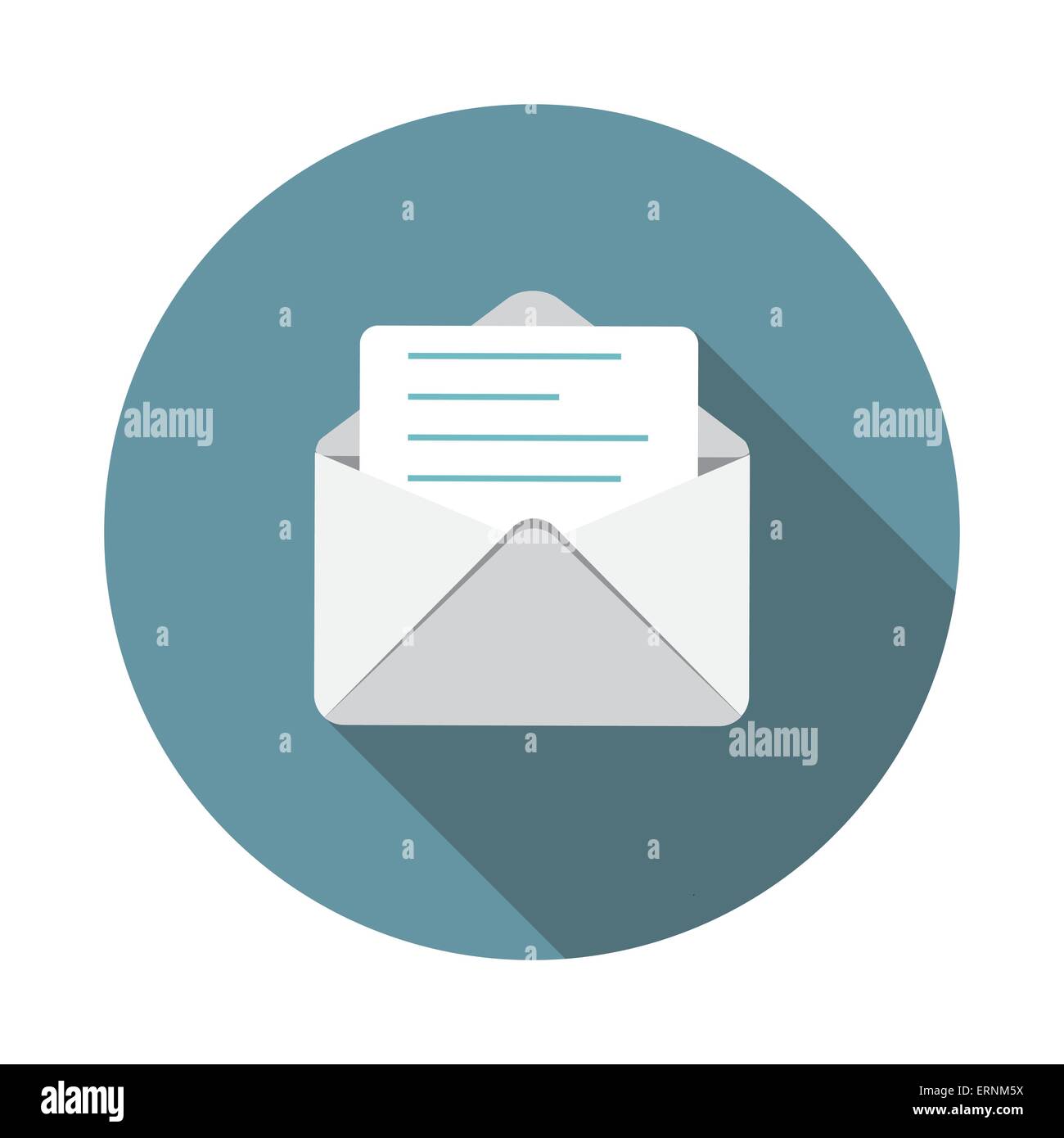 E-Mail Flat Icon with Long Shadow, Vector Illustration Stock Vector ...