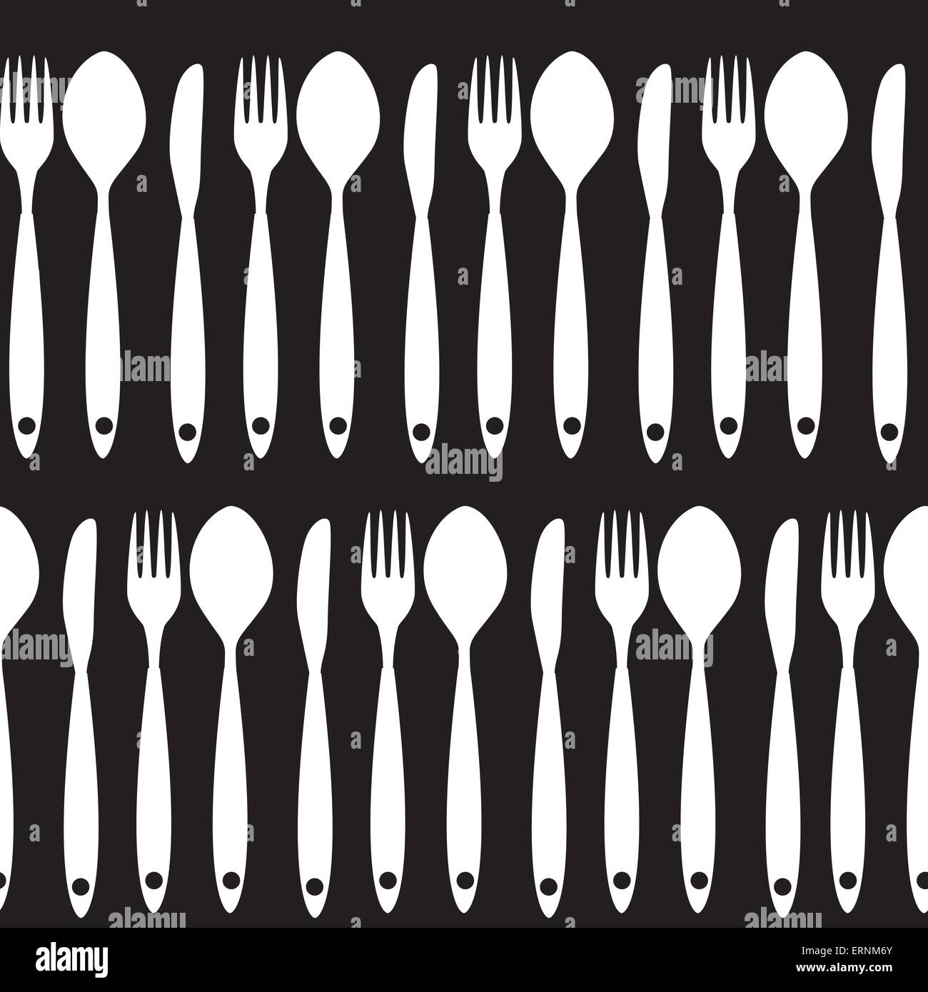 Fork, Knife and Spoon Seamless Pattern Vector Illustration Stock Vector ...