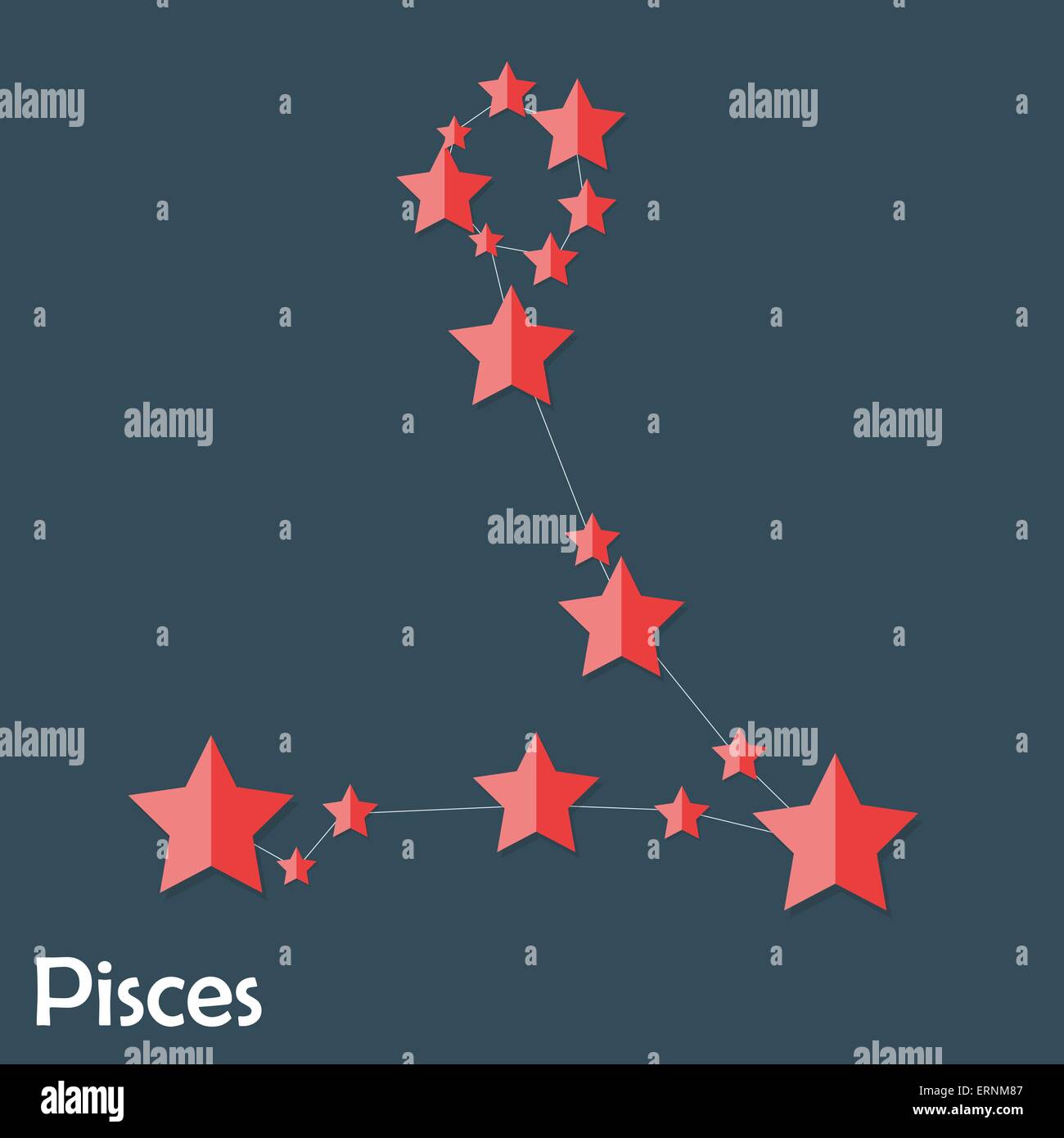 Pisces Zodiac Sign of the Beautiful Bright Stars Vector Illustra Stock ...