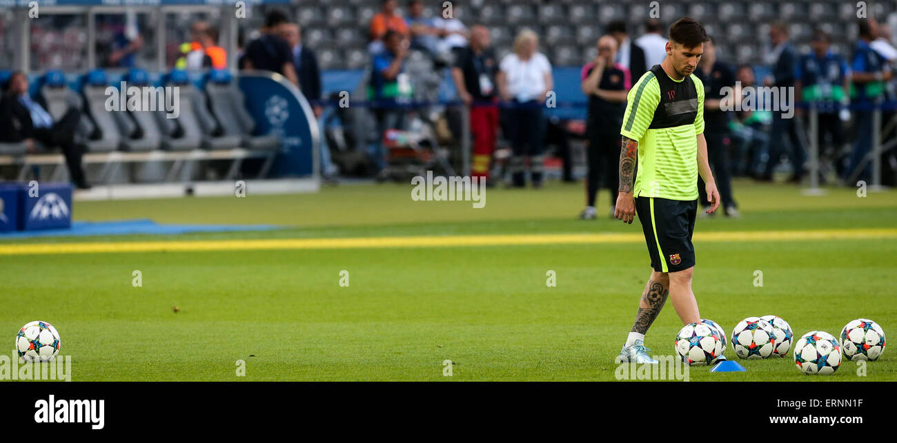 Berlin, Germany. 5th June, 2015. Lionel Messi of FC Barcelona attends a ...