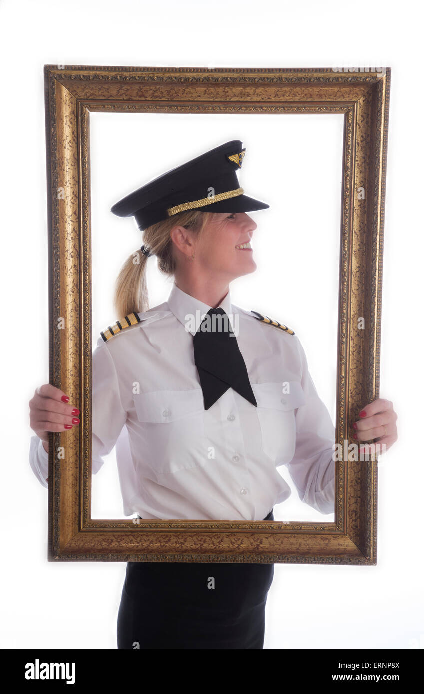Female airline pilot in uniform hi-res stock photography and images - Alamy