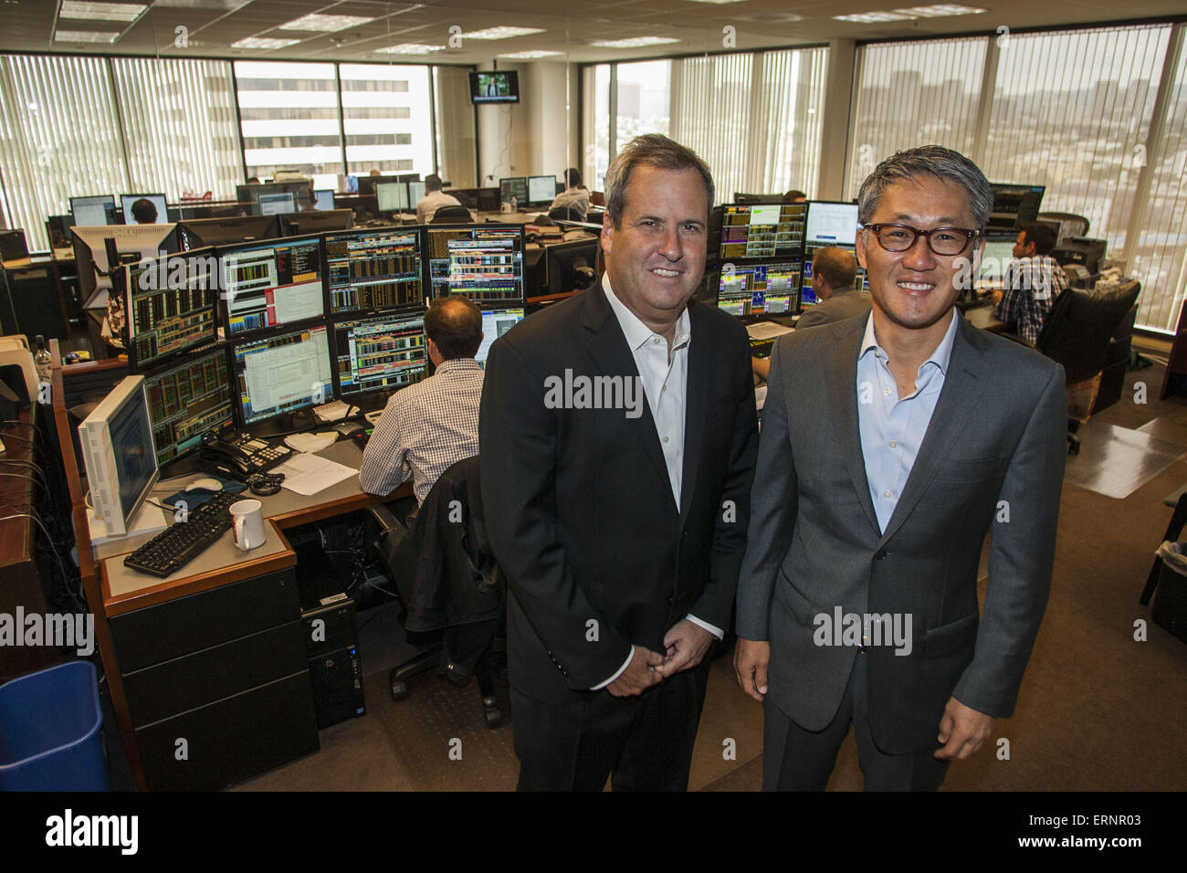 Los Angeles, California, USA. 6th May, 2015. Bryant Riley, left, and ...
