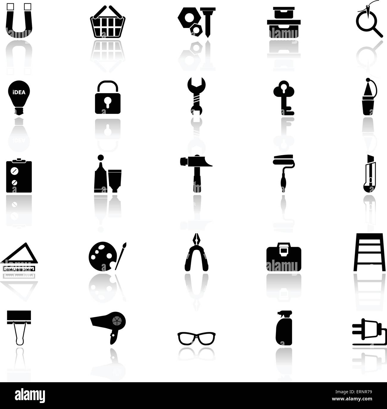 DIY icons with reflect on white background, stock vector Stock Vector ...